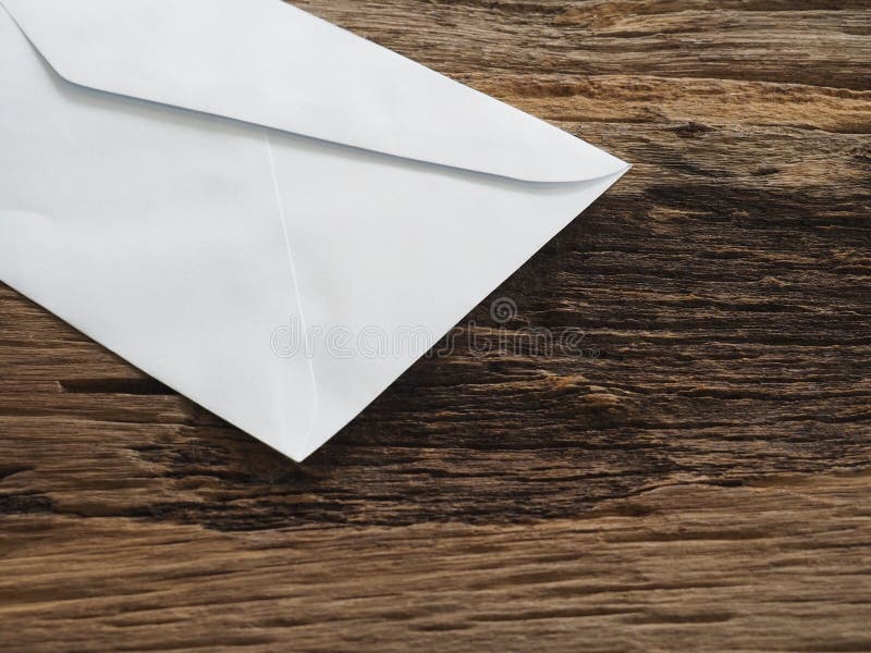 White Envelope on Old Table Stock Photo - Image of empty, picnic: 119859244