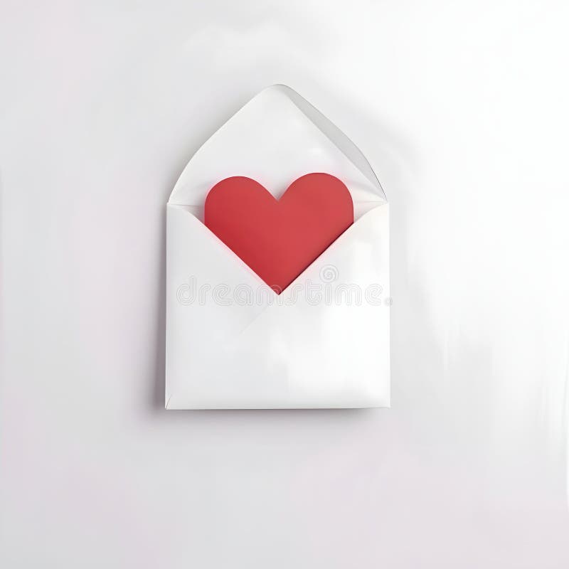 White Envelope with a Red Heart in the Middle. Heart As a Symbol of ...