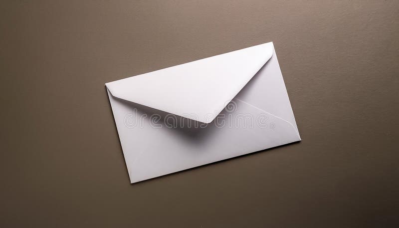 White Envelope Resting on a Brown Surface Ready To Be Sent or Opened ...