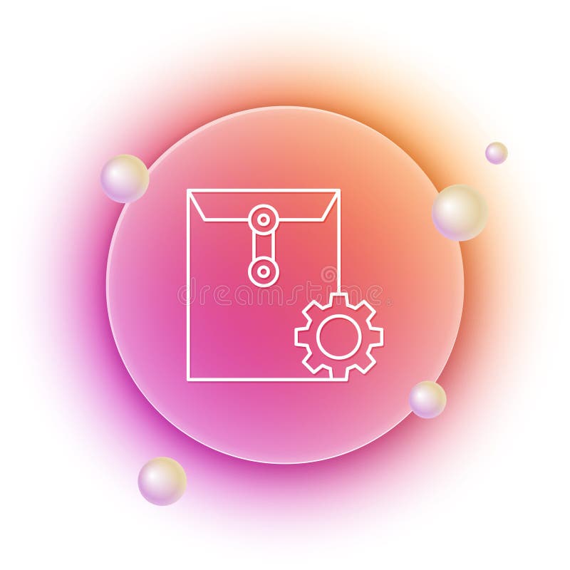 White Envelope Setting Icon Isolated on White Background. Orange and ...