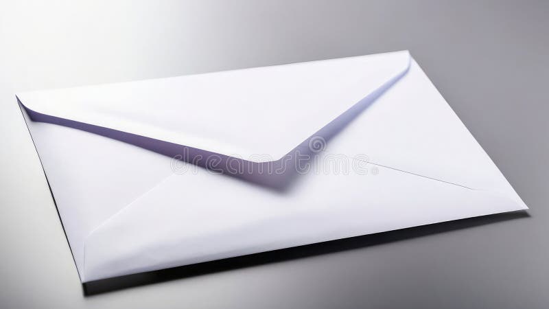 White Envelope, Side View, on White Isolated Background Stock ...