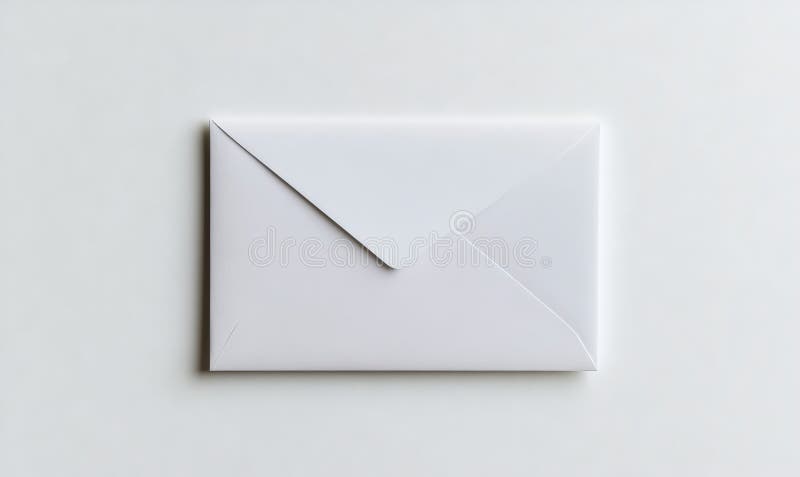 A White Envelope on a White Surface Stock Photo - Image of facing ...