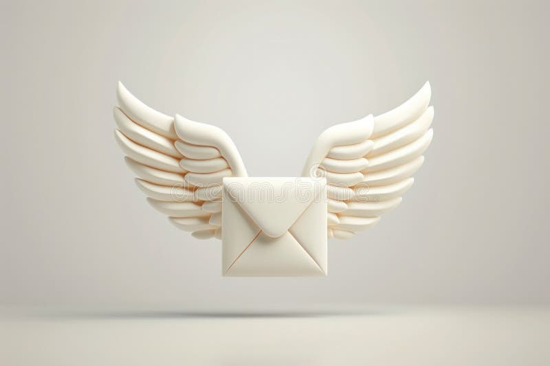A White Envelope with Wings Flying Out of it. Suitable for Various ...