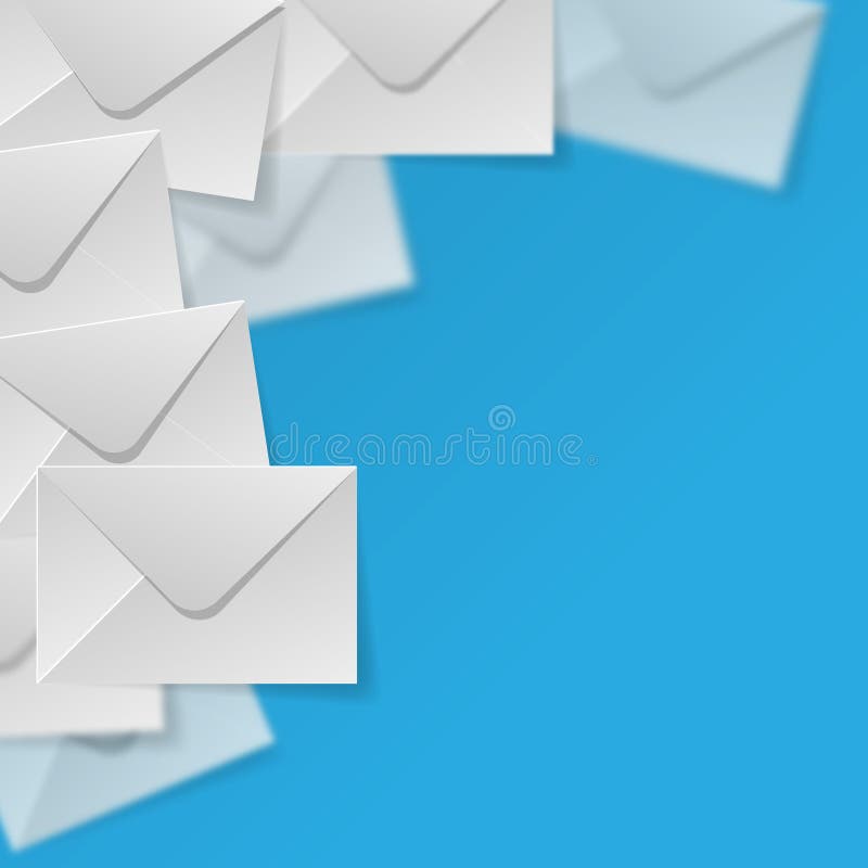White Envelopes in the Corner on a Blue Background. Stock Vector ...