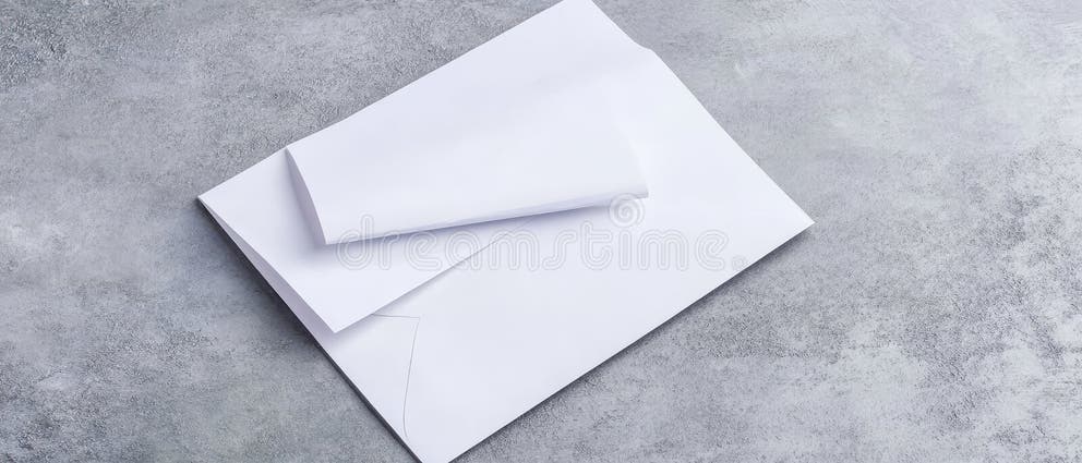 White Envelopes Laying on a Gray Textured Surface Stock Photo - Image ...