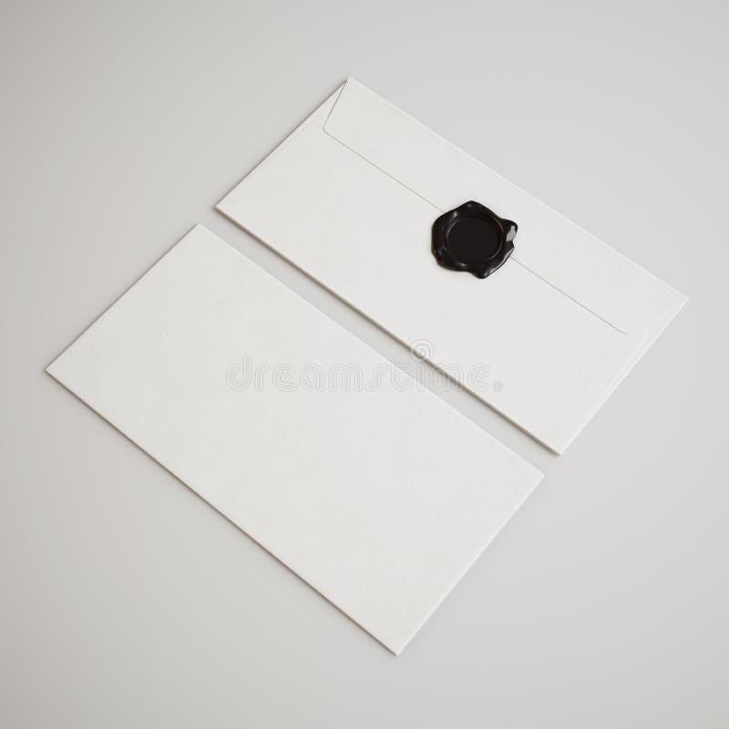 White Envelopes with Seal on Light Background Stock Image - Image of ...