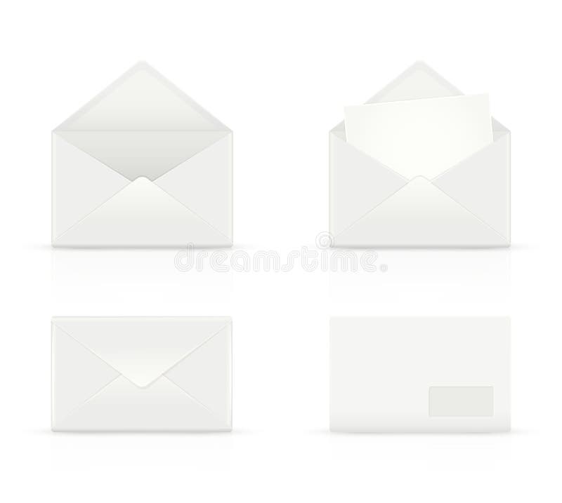White Envelopes / Writing Paper / Postage Stamps Stock Vector ...