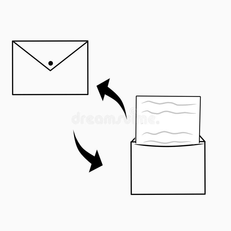 White Envelopes Showing Email Transfer from One Folder To Another Stock ...