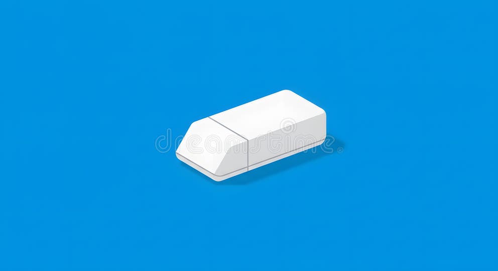 White Eraser on Blue Background for Removing Mistakes Stock ...