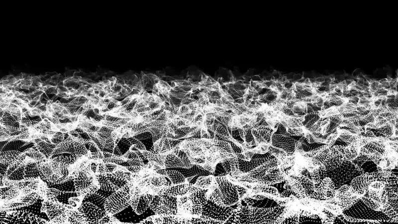 A White Etheric Field Floating Away into the Distance. Dot Wave Line ...