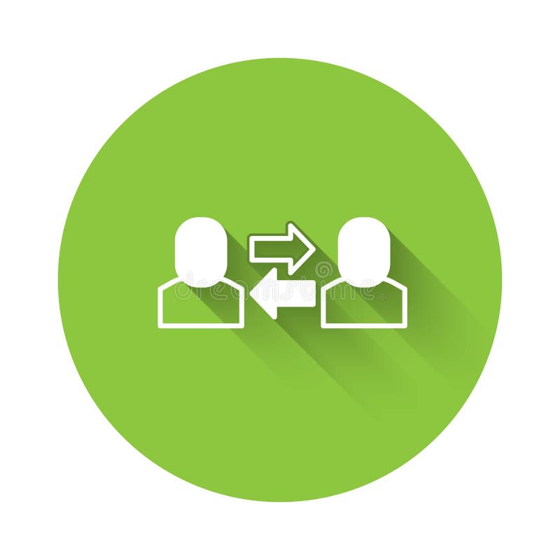 White Exchange Work Icon Isolated with Long Shadow Background ...