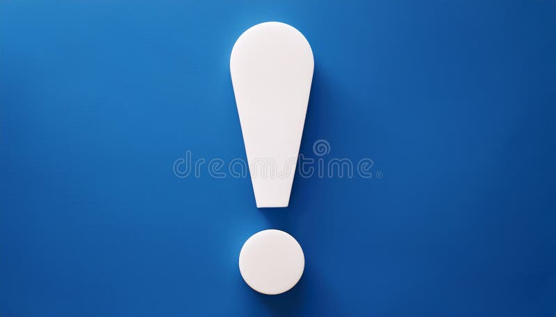 White Exclamation Mark on Blue Backdrop. Modern Design Stock ...