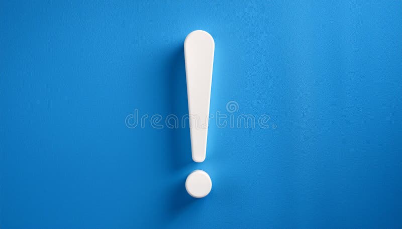 White Exclamation Mark on Blue Backdrop. Modern Design Stock ...