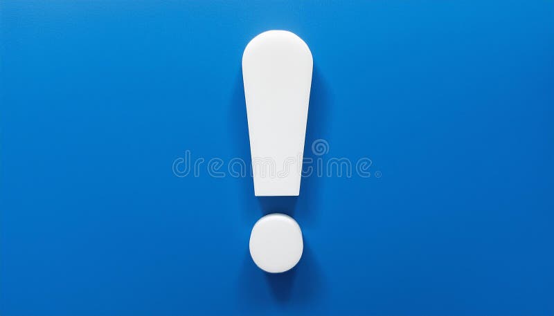 White Exclamation Mark on Blue Backdrop. Modern Design Stock ...