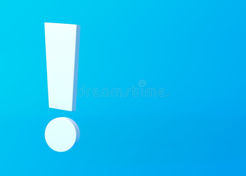 White Exclamation Mark on Blue Background Stock Illustration ...