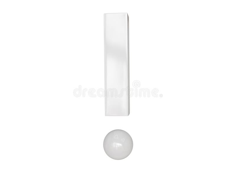 White Exclamation Mark. 3d Render. Stock Illustration - Illustration of ...