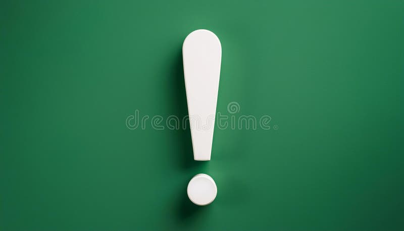 White Exclamation Mark on Green Backdrop. Modern Design Stock ...