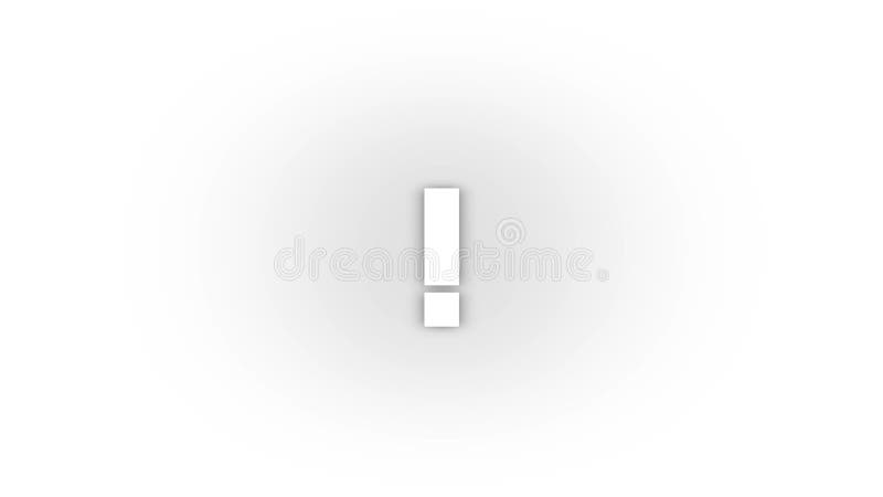 White Exclamation Mark Icon with Shadow Isolated on White Background ...