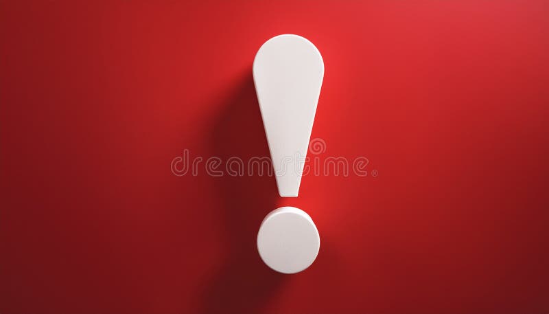 White Exclamation Mark on Red Backdrop. Modern Design Stock ...