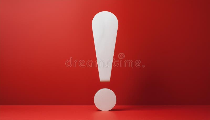 White Exclamation Mark on Red Backdrop. Modern Design Stock ...