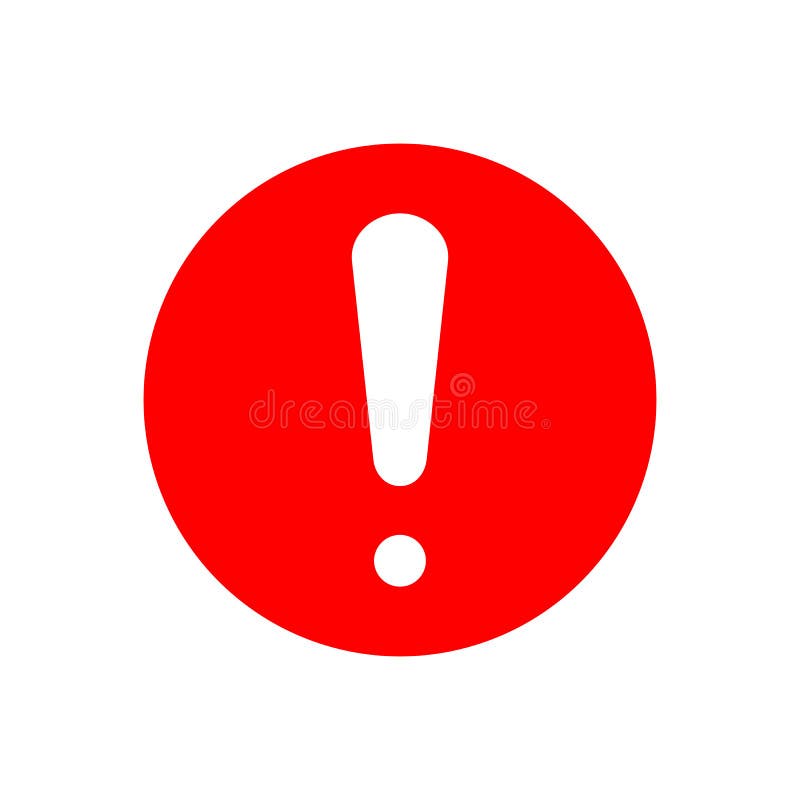 White Exclamation Mark Symbol on Red Circle Stock Vector - Illustration ...