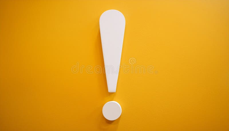 White Exclamation Mark on Yellow Backdrop. Modern Design Stock ...