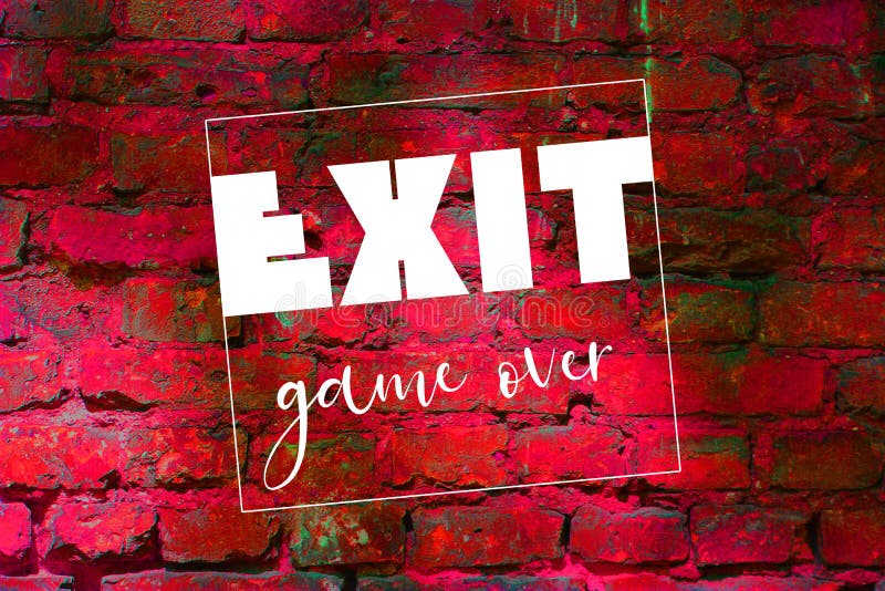 White EXIT text on blue. stock image. Image of symbol - 20629843
