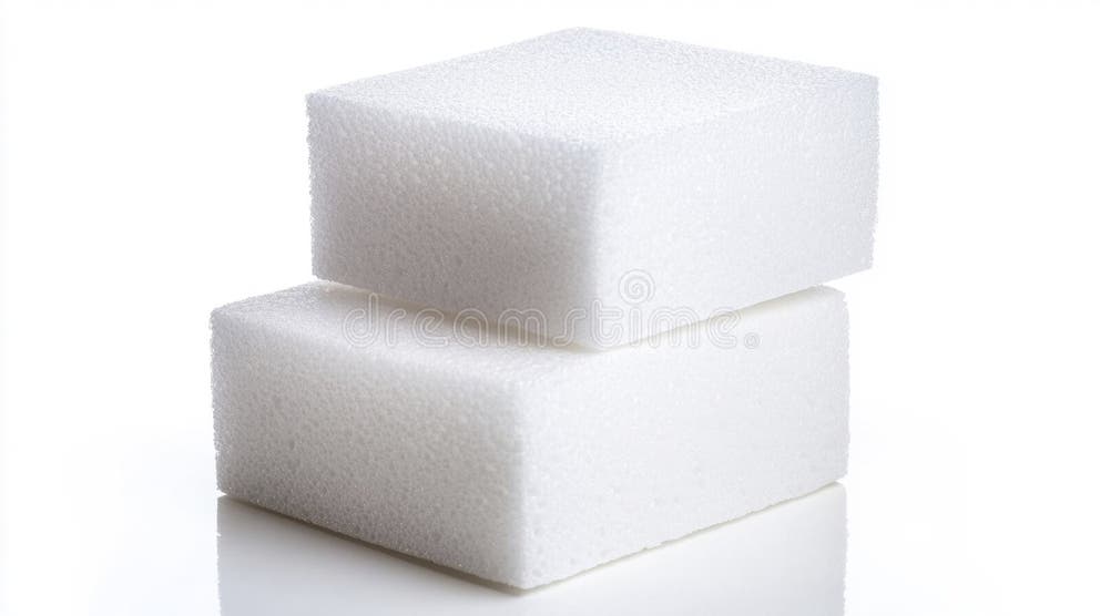 White Expanded Polystyrene Blocks Isolated on White Background Stock ...