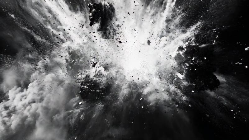 White Explosion Black of Particles Powder Background. Visual Effect ...