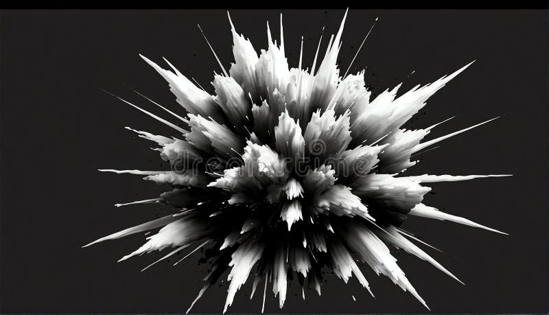 White Explosion Impact Effect on Plain Black Ai Generated Stock ...