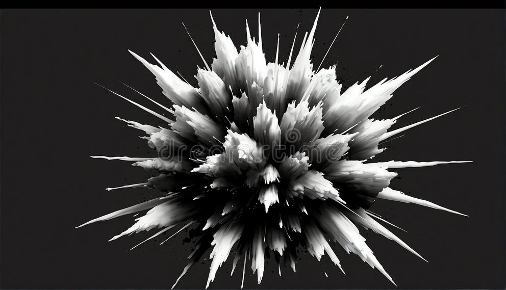 White Explosion Impact Effect on Plain Black Ai Generated Stock ...