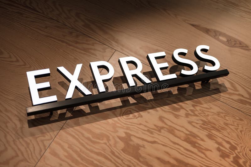 White Express Sign on Wooden Wall.. Stock Image - Image of symbol ...