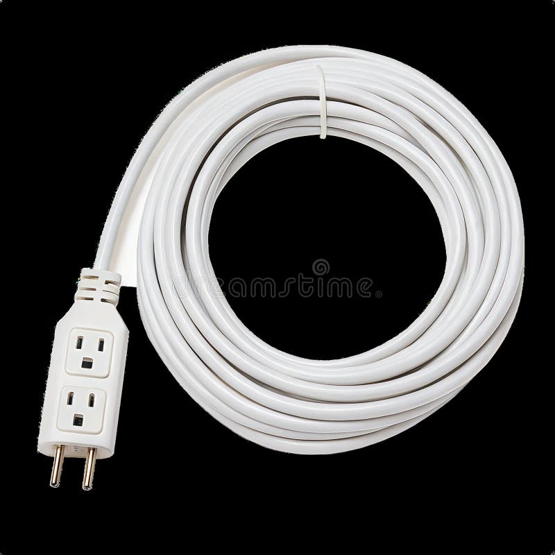 White Extension Cord Coiled Transparent Background Stock Photos - Free ...