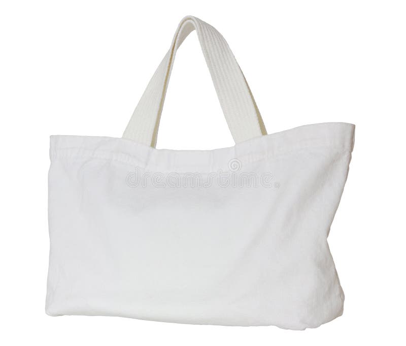White Fabric Bag Isolated On White Stock Photo - Image of market ...