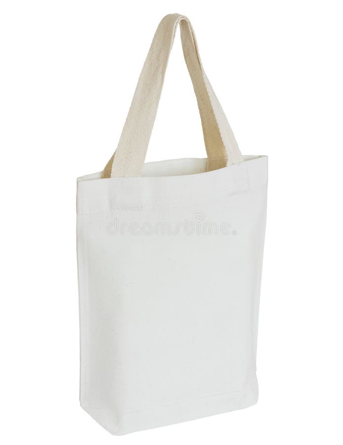 White Fabric Bag Isolated on White Stock Image - Image of market ...