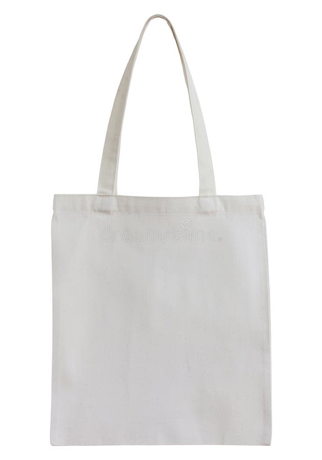 White Fabric Bag Isolated on White Stock Photo - Image of reusable ...