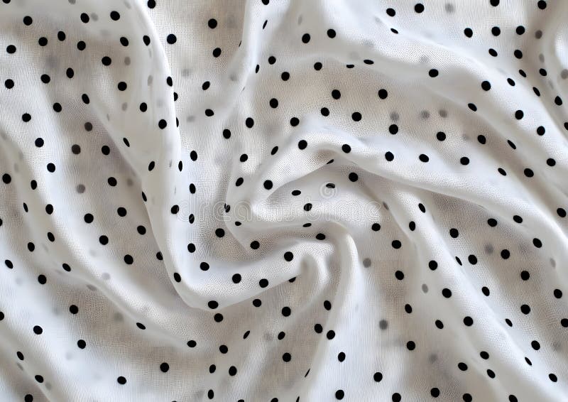 White Fabric with Black Polka Dots Texture Stock Illustration ...