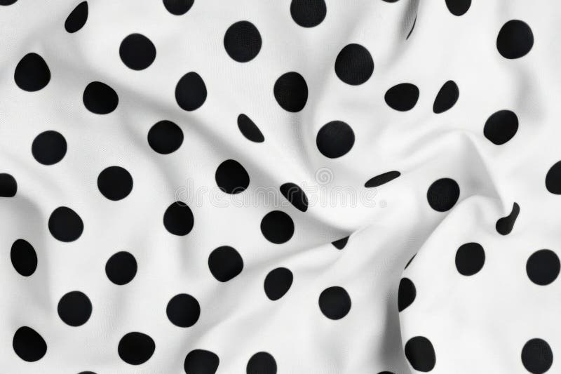 White Fabric with Black Spots Creates a Classic Pattern with Retro ...
