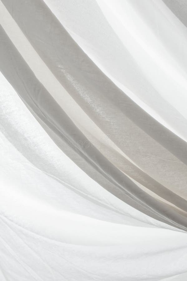 White Fabric Curtain Creases Back Lit, Soft Focus Close Up Texture ...