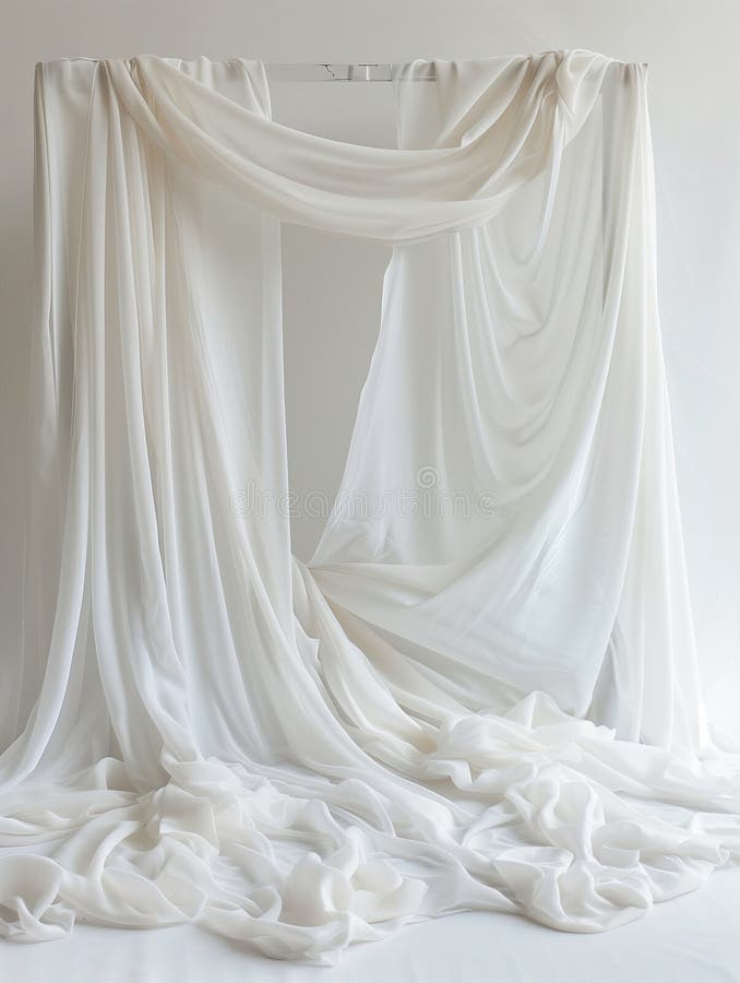 A White Fabric Draped Over a Simple Frame Stock Illustration ...