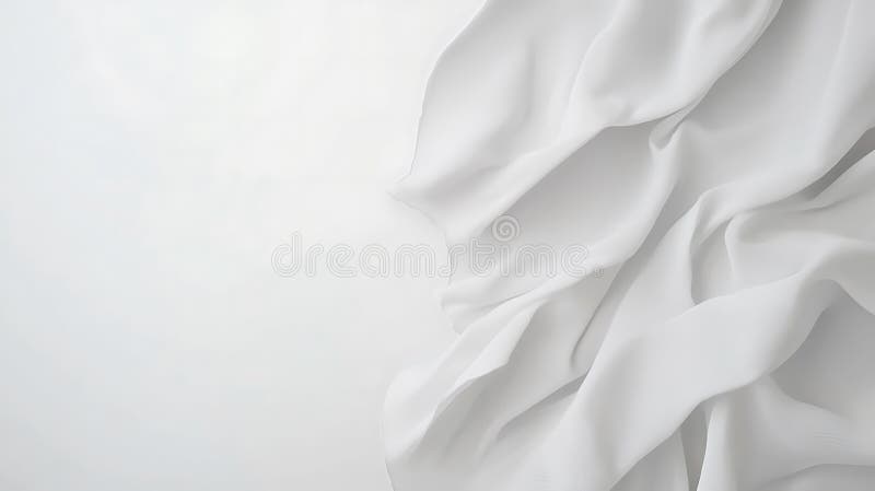 White Fabric Draped Softly on White Background Stock Illustration ...