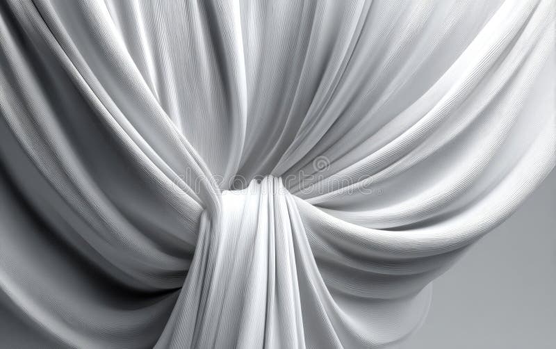 White Fabric Drapery with Subtle Texture and Folds Stock Illustration ...