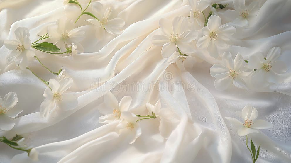 A White Fabric with Flowers on it Stock Illustration - Illustration of ...