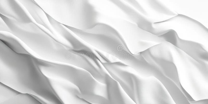 White Fabric Flows Gracefully, Draped and Rippled Texture with Elegance ...