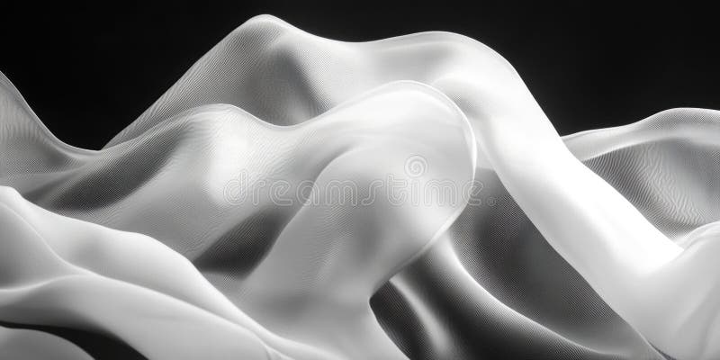 White Fabric with a Pattern of Lines and Swirls Stock Photo - Image of ...