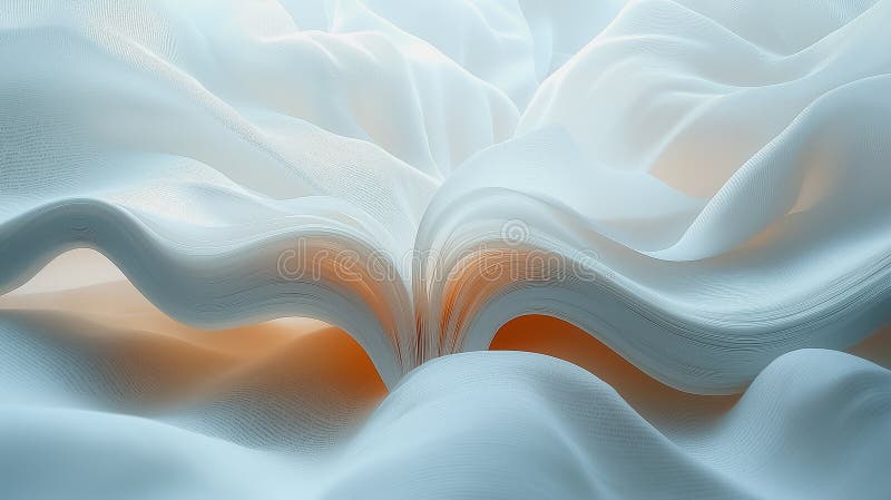 A White Fabric with a Wave Pattern is Shown in a Blurry Image. the ...