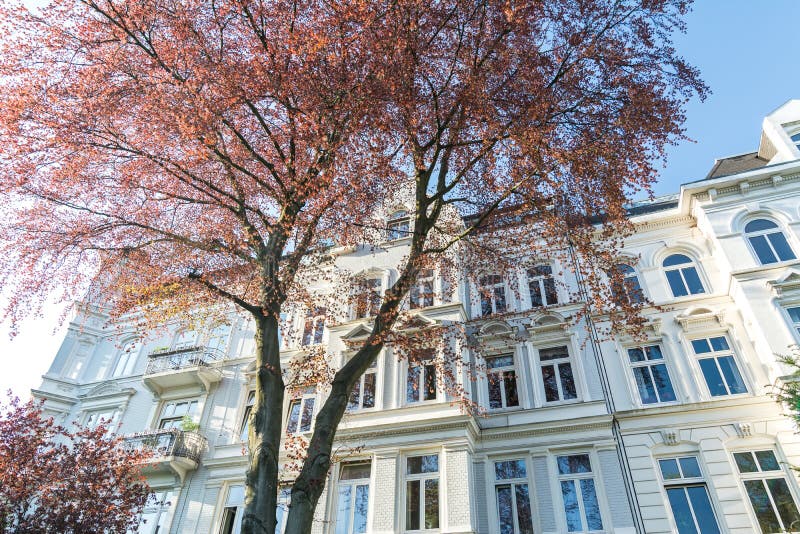 White Facade of Beautiful Historic Apartment Building Stock Image ...