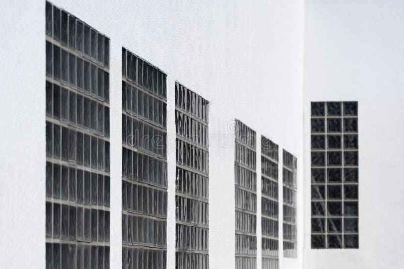 White Facade of a Workshop with Glass Windows Stock Photo - Image of ...