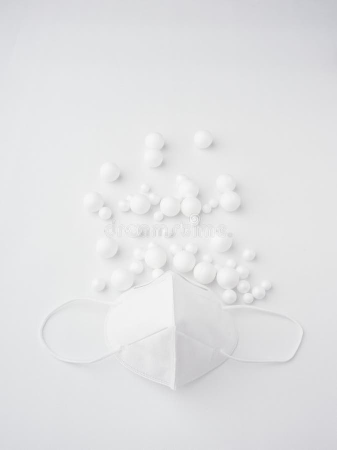 White Face Mask on a White Background Stock Image - Image of illness ...