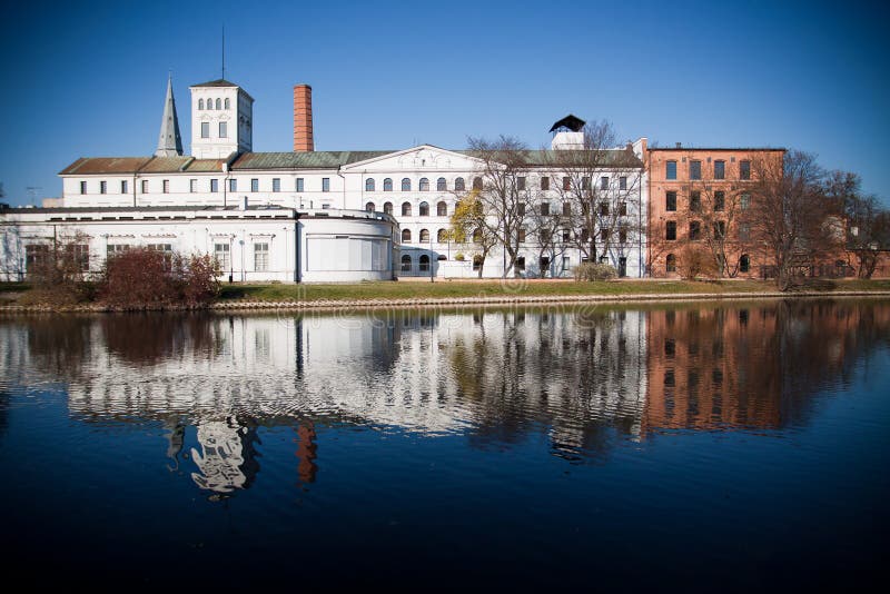 White Factory in Lodz, Poland Stock Image - Image of architecture, blue ...